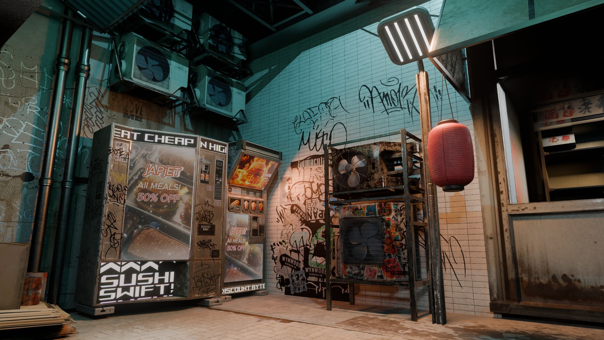Cyberpunk Underground Bazaar 3D Model - TurboSquid 2259606