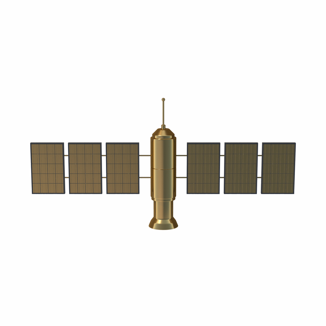 Gold Satellite 3D Model - TurboSquid 2358058