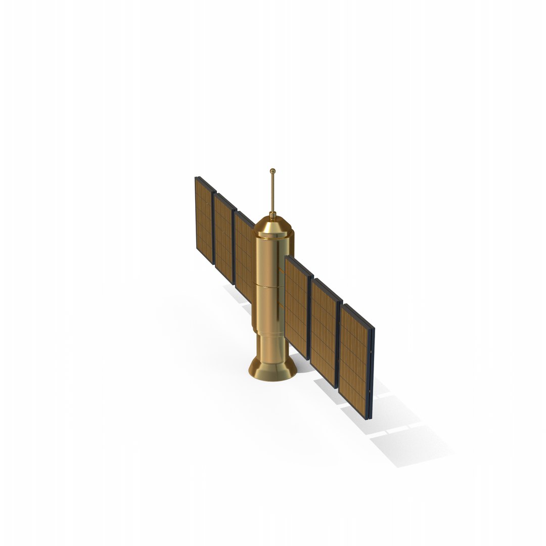 Gold Satellite 3D Model - TurboSquid 2358058