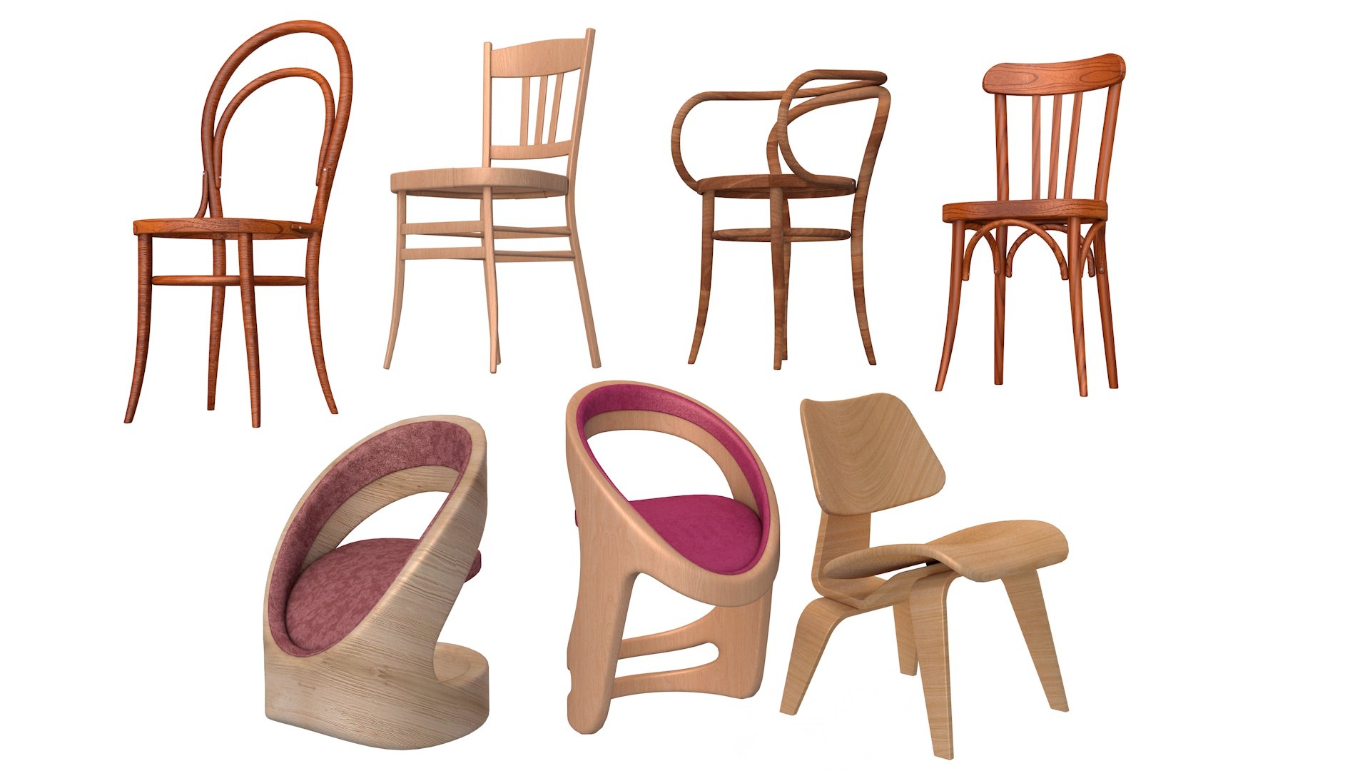Chair collection 3 3D model - TurboSquid 1765616