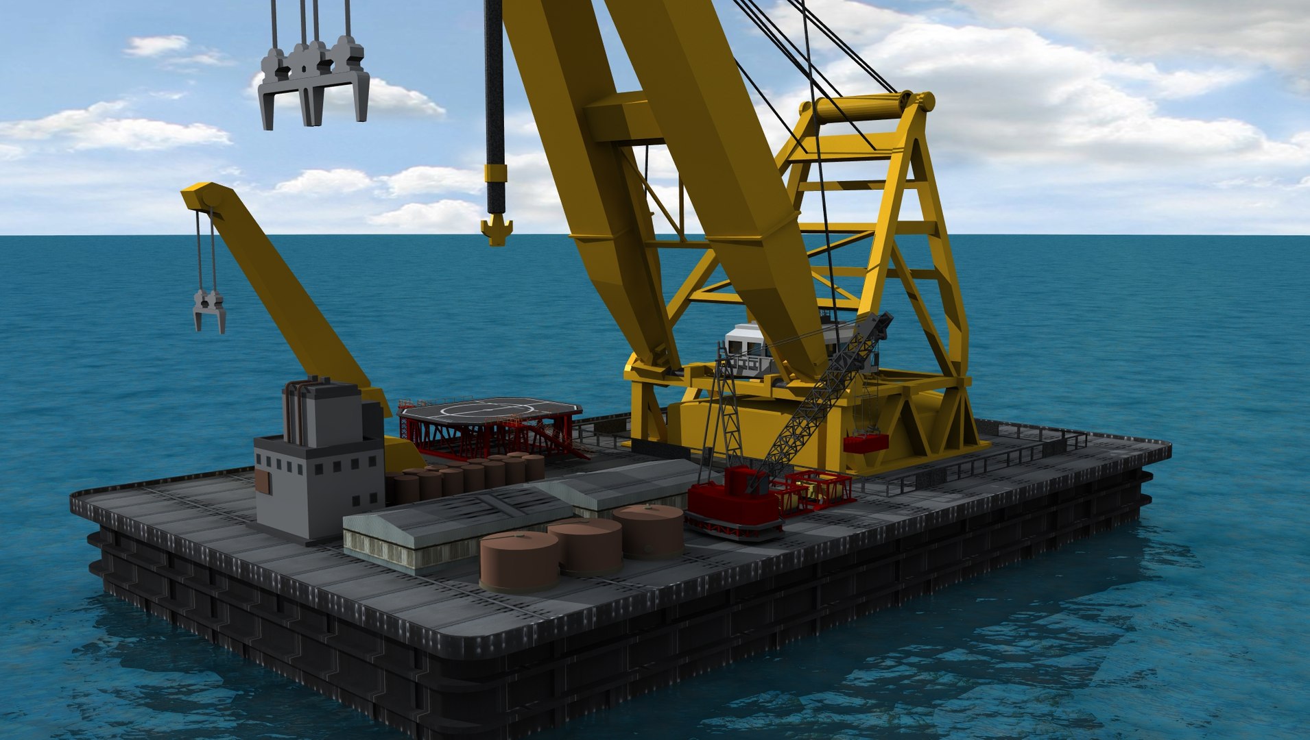Asian Hercules Cranes 3d Model