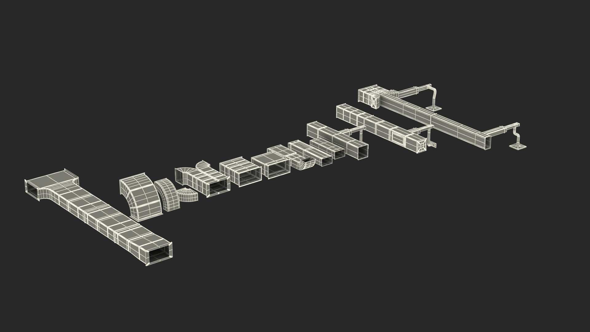 3D Modular Ventilation Duct Collection - TurboSquid 2253044