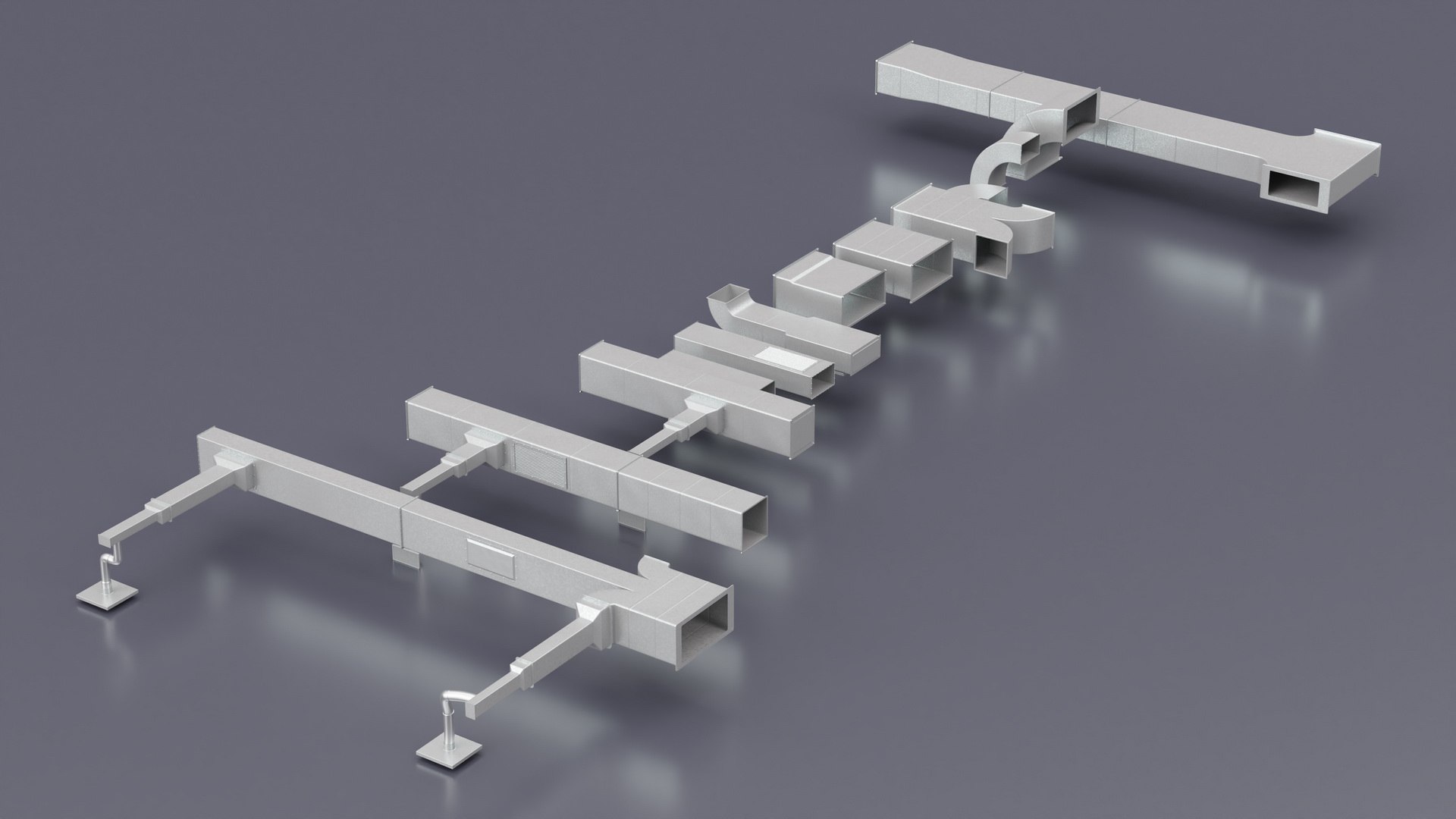 3D Modular Ventilation Duct Collection - TurboSquid 2253044