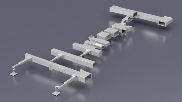 3D модель Модульная коллекция вентиляционных каналов - TurboSquid 2253044