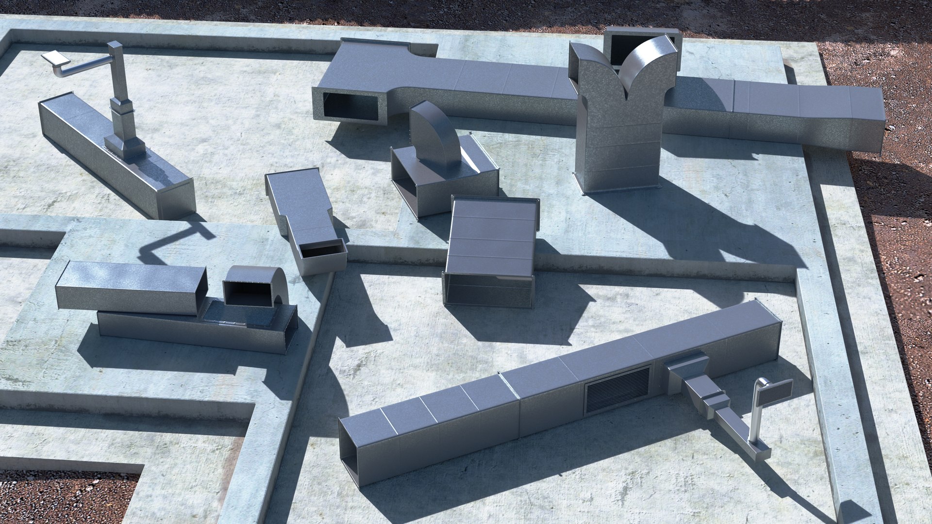 3D Modular Ventilation Duct Collection - TurboSquid 2253044