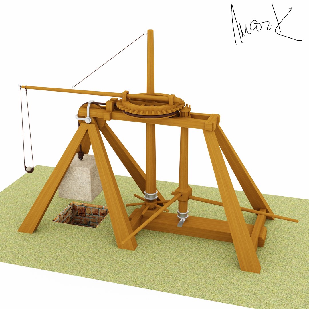 3d model of catapult leonardo da