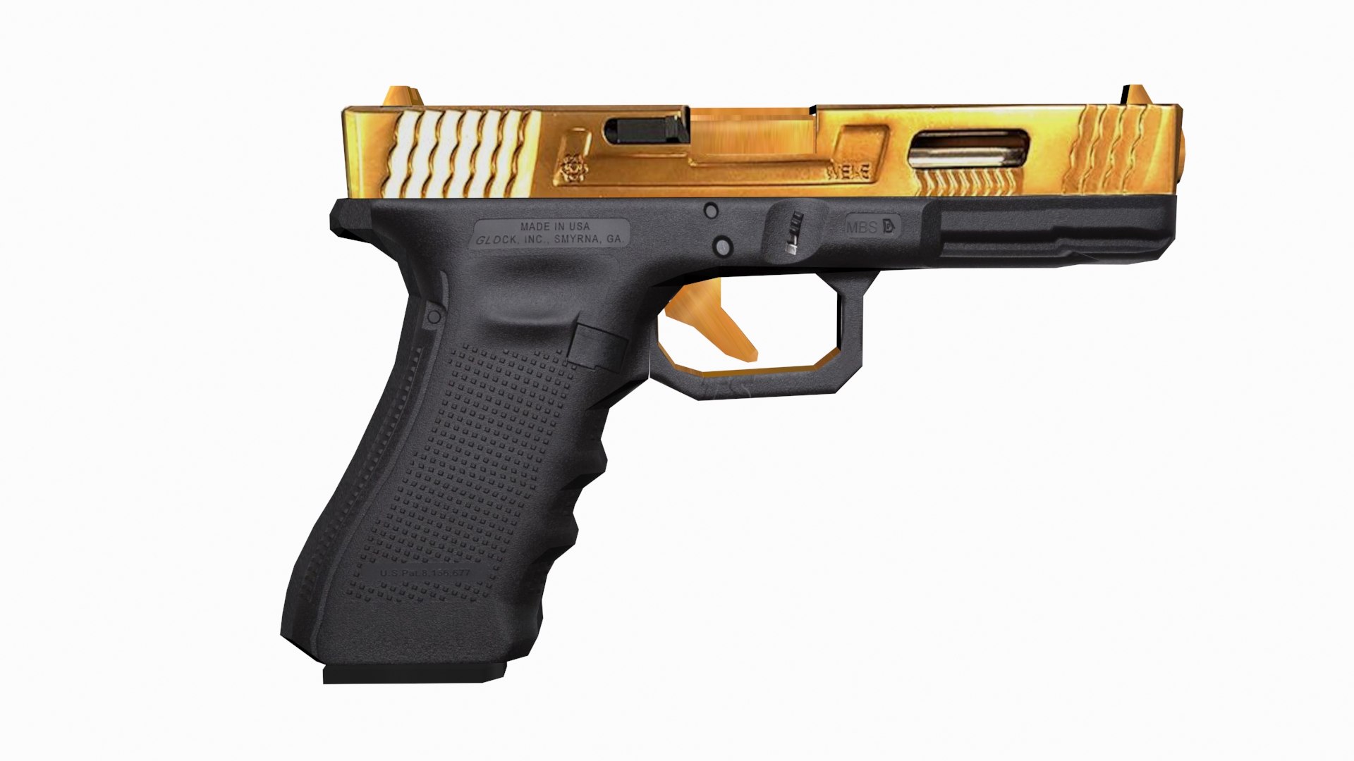 modelo 3d Glock 17 Dorado - TurboSquid 1692817