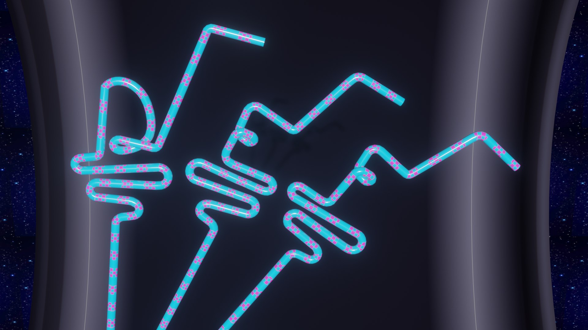 3D Crazy Straw Letter N - TurboSquid 1801301