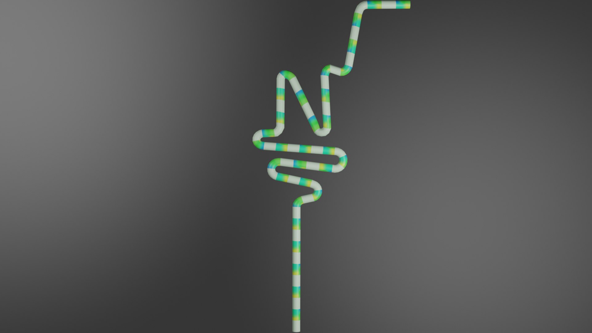 3D Crazy Straw Letter N - TurboSquid 1801301