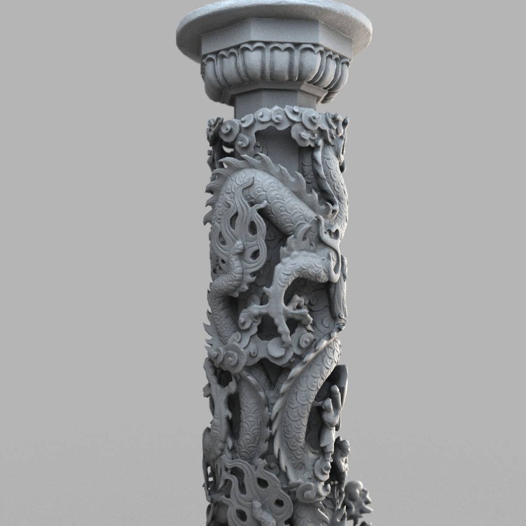3D Dragon Column - TurboSquid 1290803