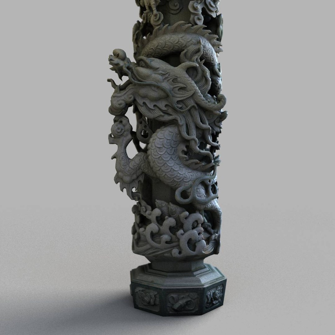 3D Dragon Column - TurboSquid 1290803