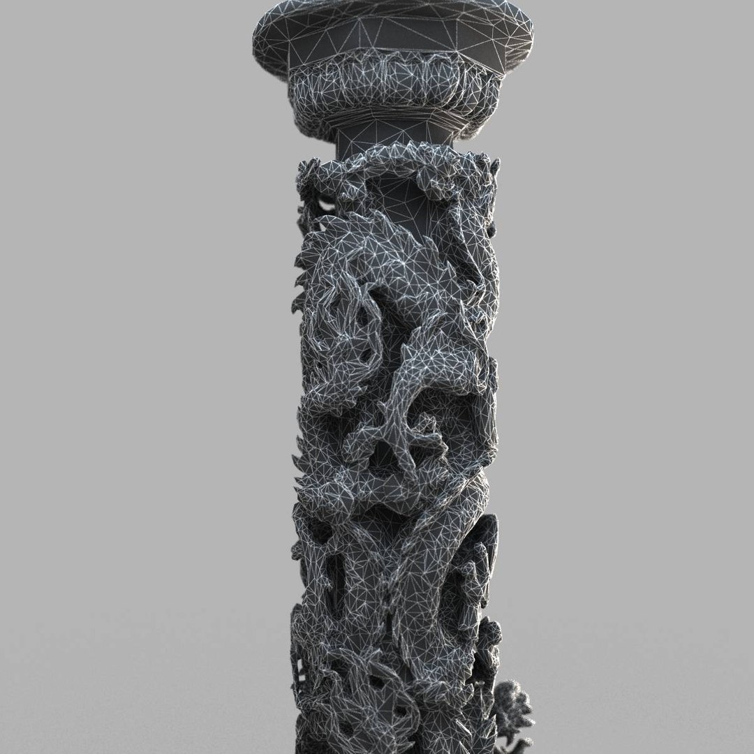 3D Dragon Column - TurboSquid 1290803