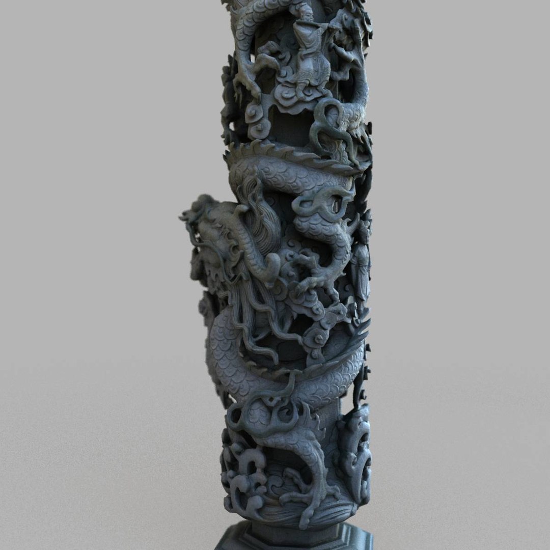 3D Dragon Column - TurboSquid 1290803