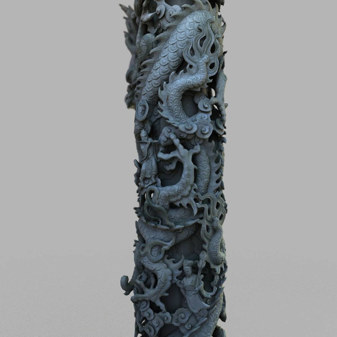3D Dragon Column - TurboSquid 1290803
