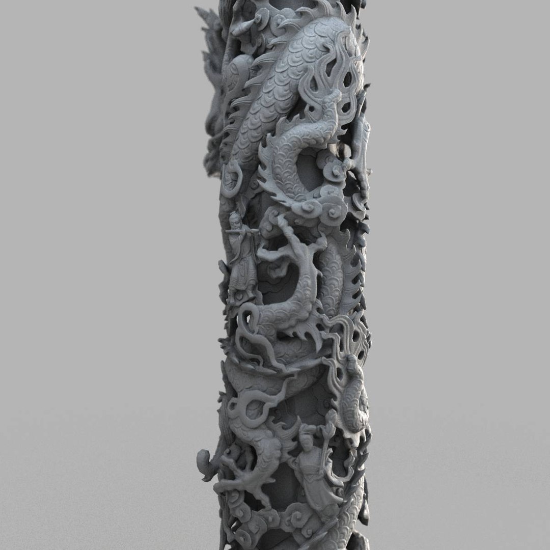 3D Dragon Column - TurboSquid 1290803