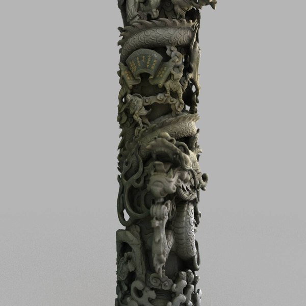 3D dragon column - TurboSquid 1290803