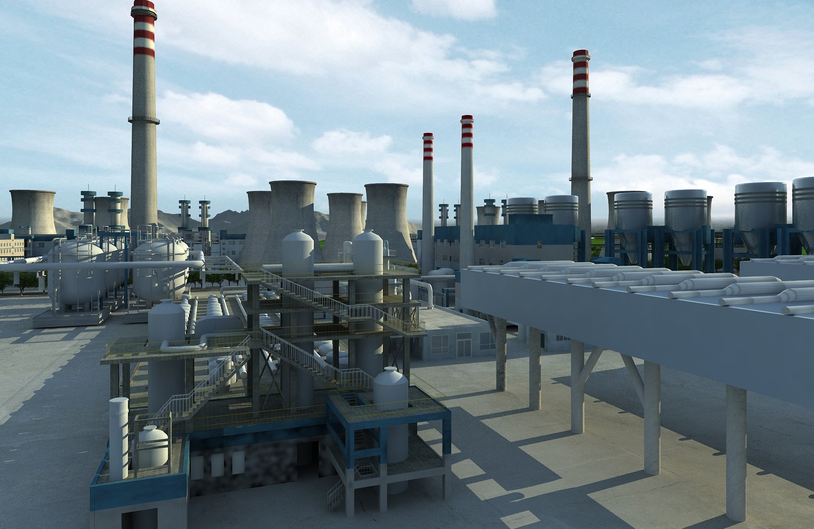 Factory Landscape 01 3D Model - TurboSquid 2102024
