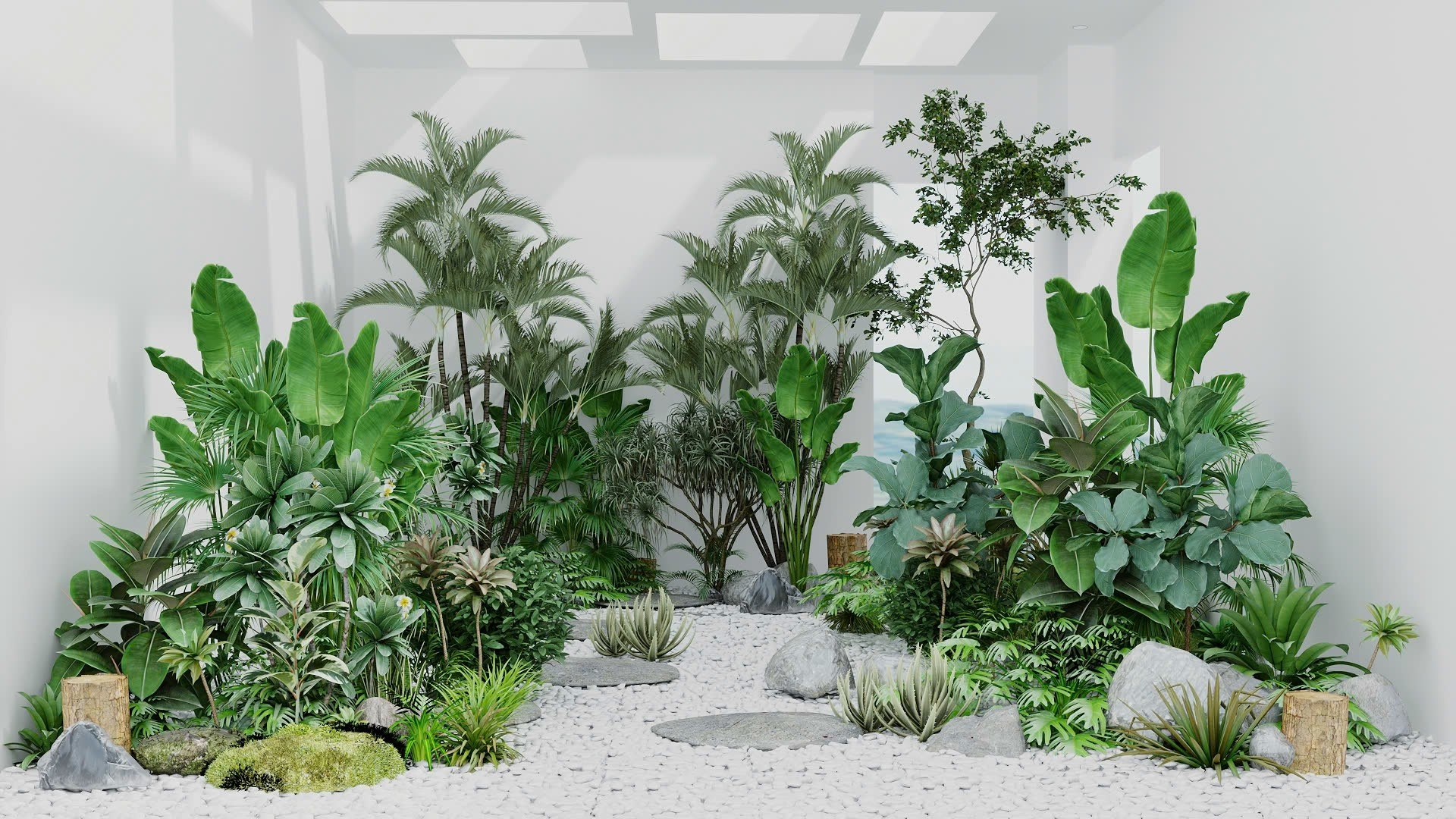 Complex Of Garden Plants 01 For C4D Model - TurboSquid 2267721