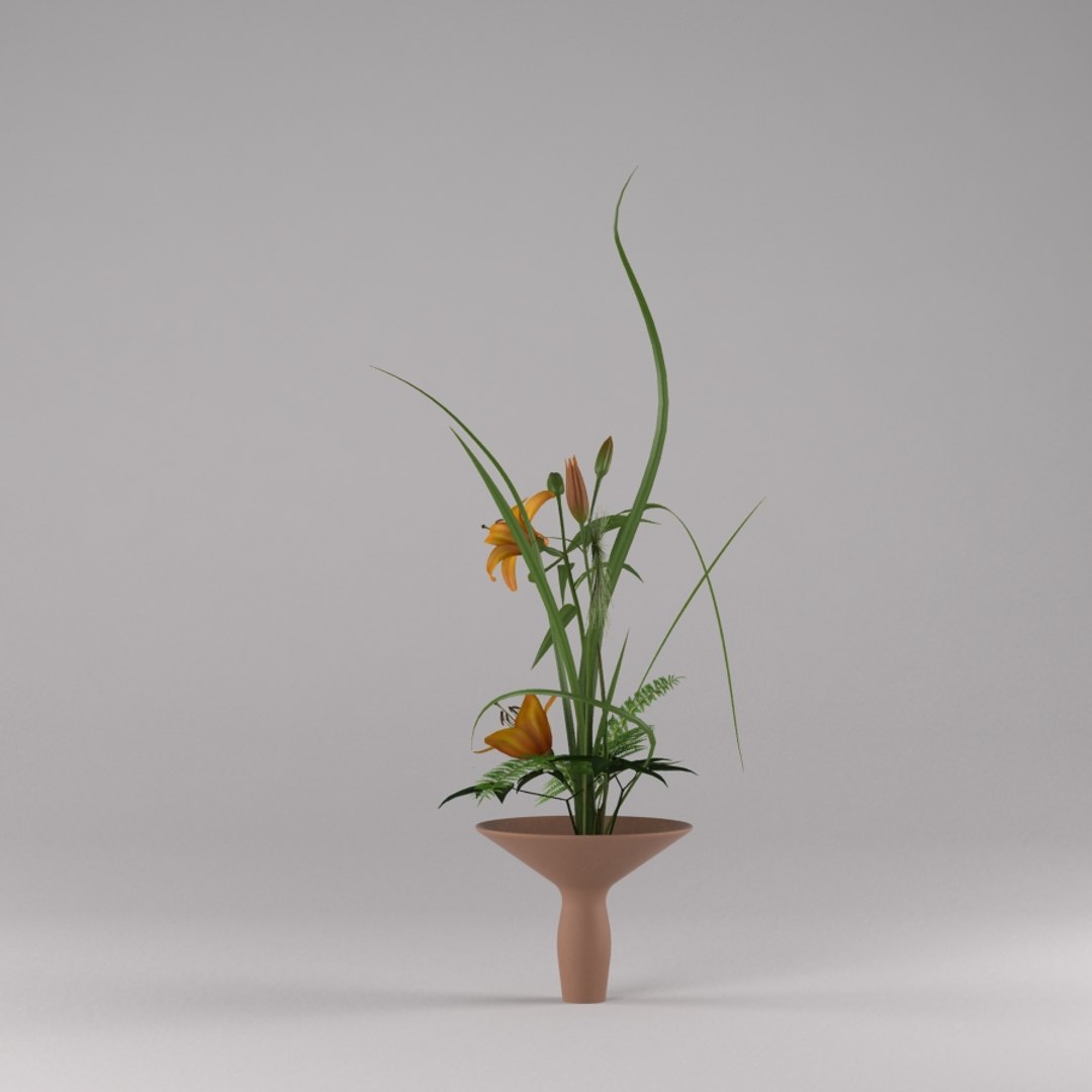 3d model lilly ikebana