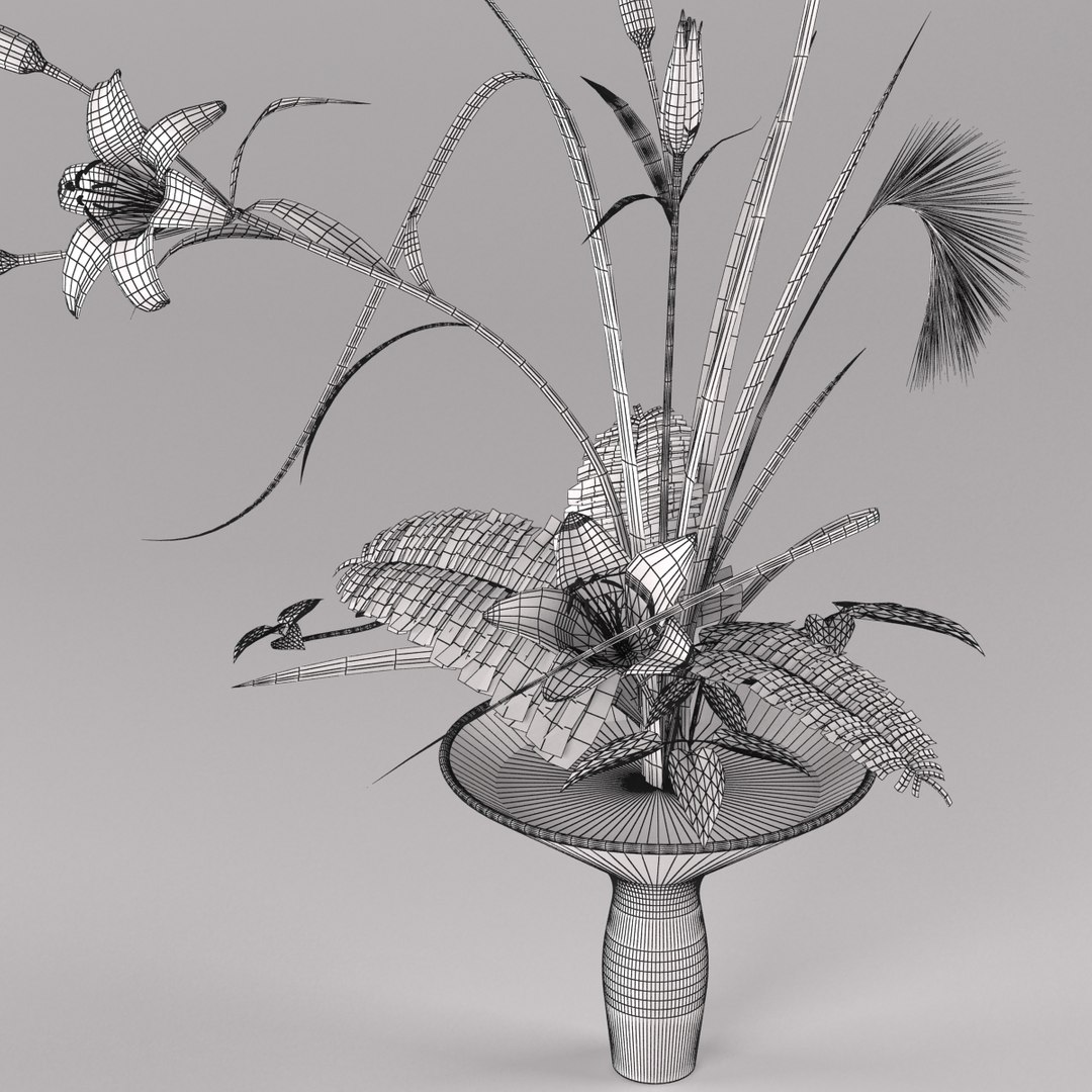 3d model lilly ikebana