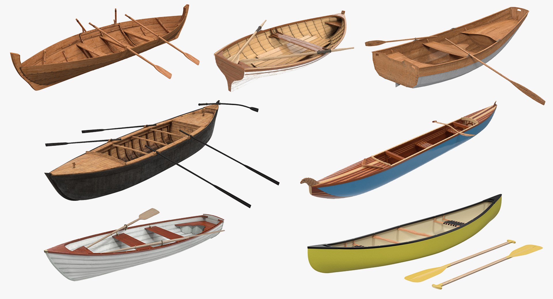3D Rowing Boats Collection 5 model - TurboSquid 1971113