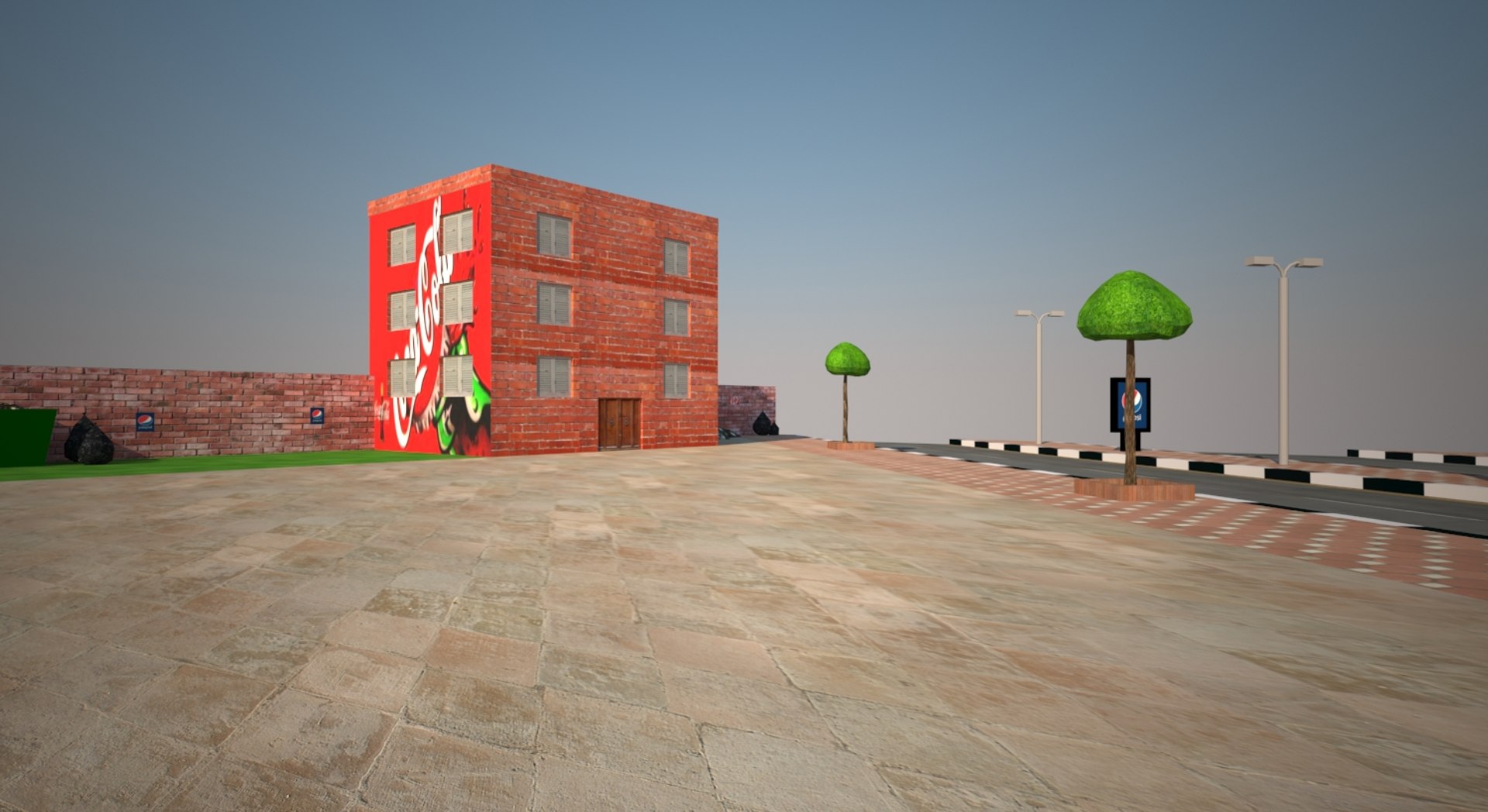 street building : polys 3ds
