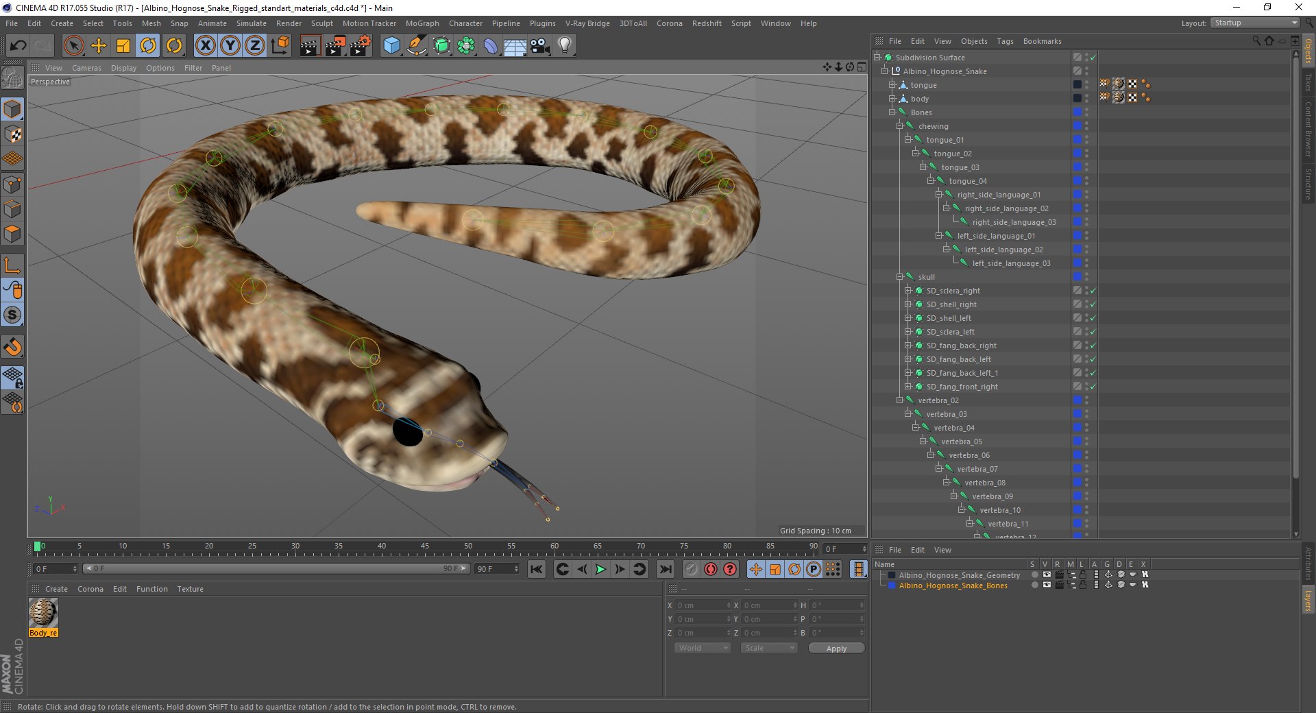 Brown hognose snake rigged model - TurboSquid 1501047