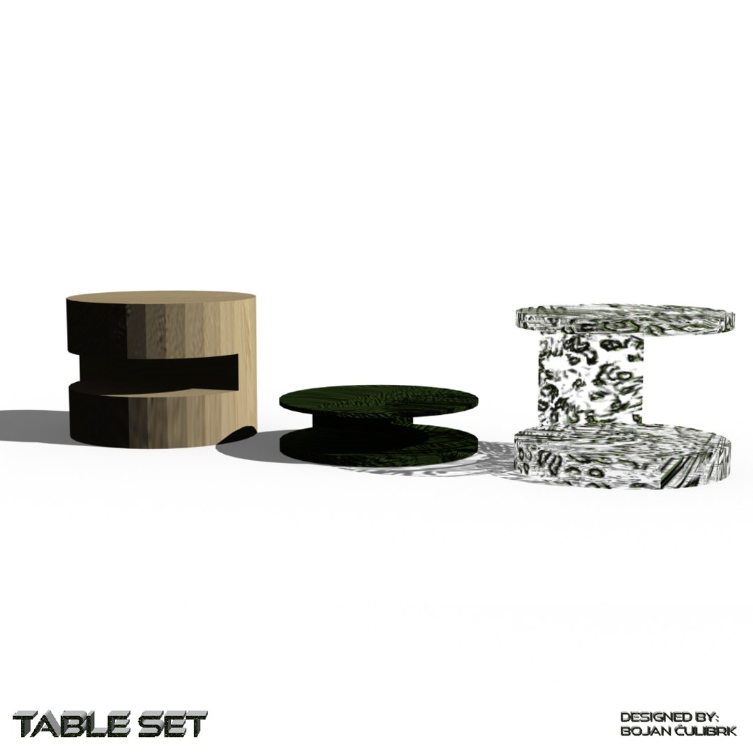 3d organic table set