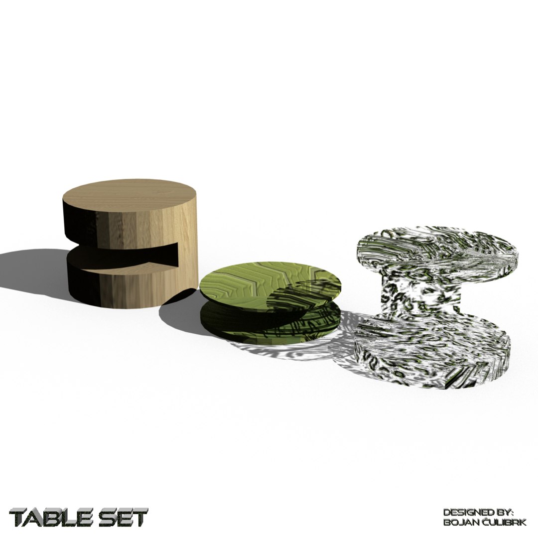 3d organic table set