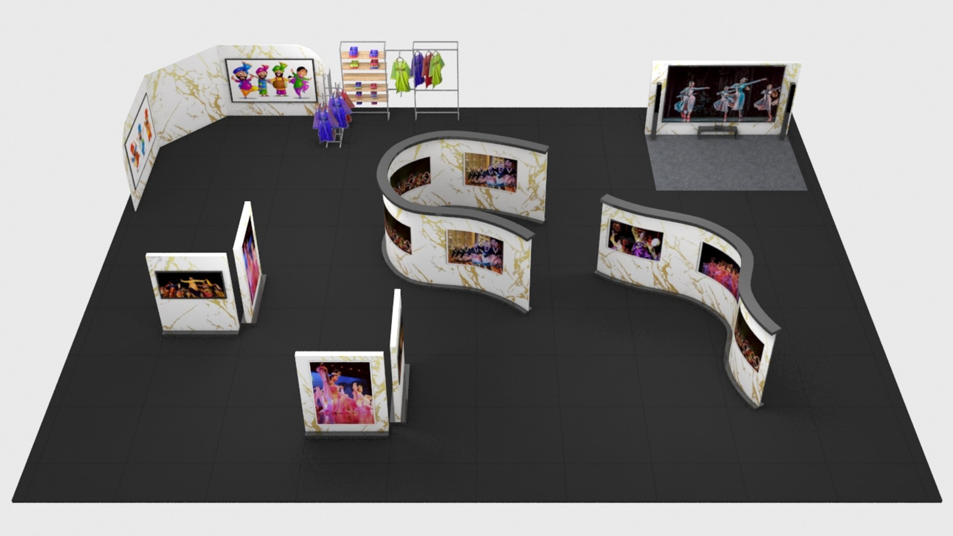 3D Traditional Art Exhibition Design - TurboSquid 1527063