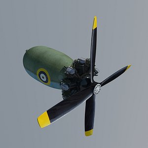 radial engine 3d model