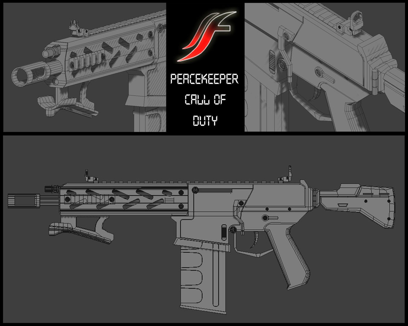 3ds max peacekeeper assault rifle gun