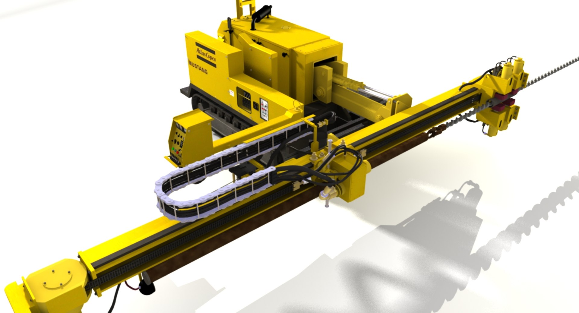3d model of mining rock drill