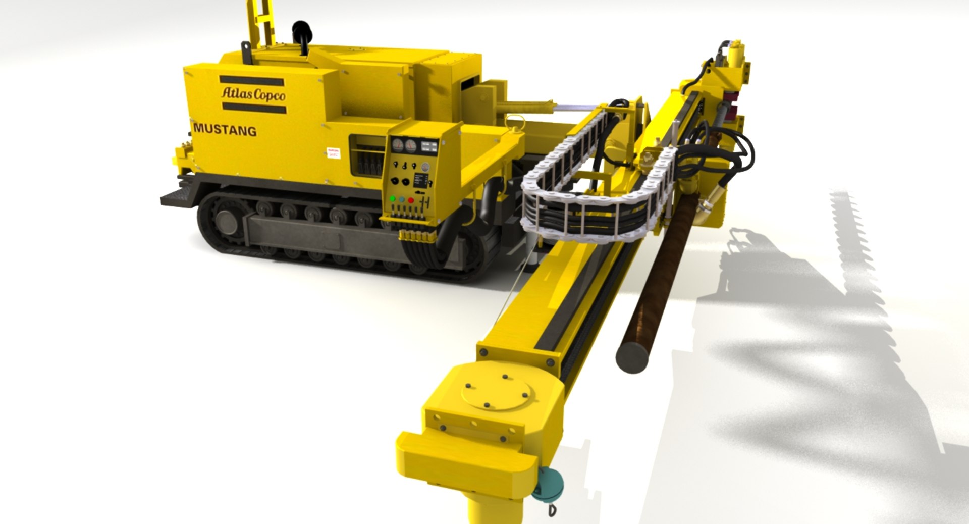 3d model of mining rock drill