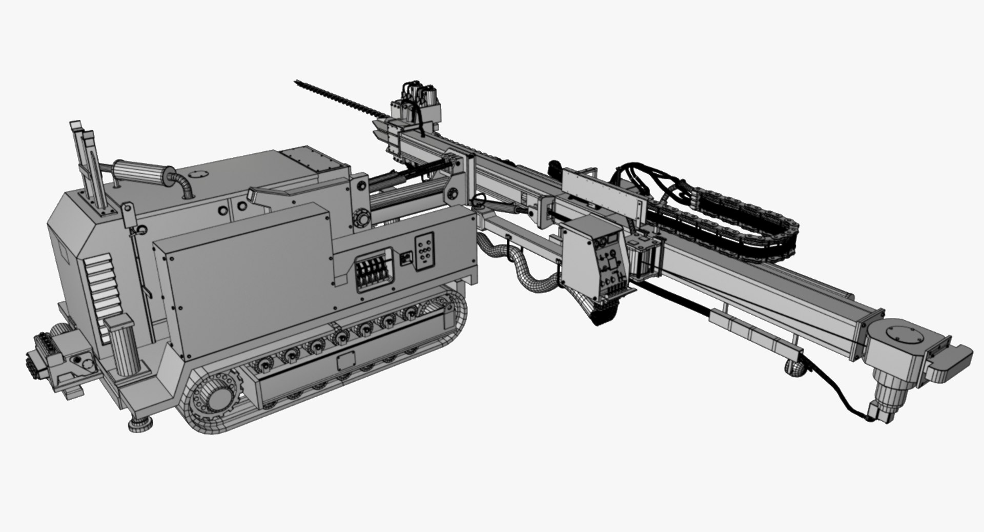 3d model of mining rock drill