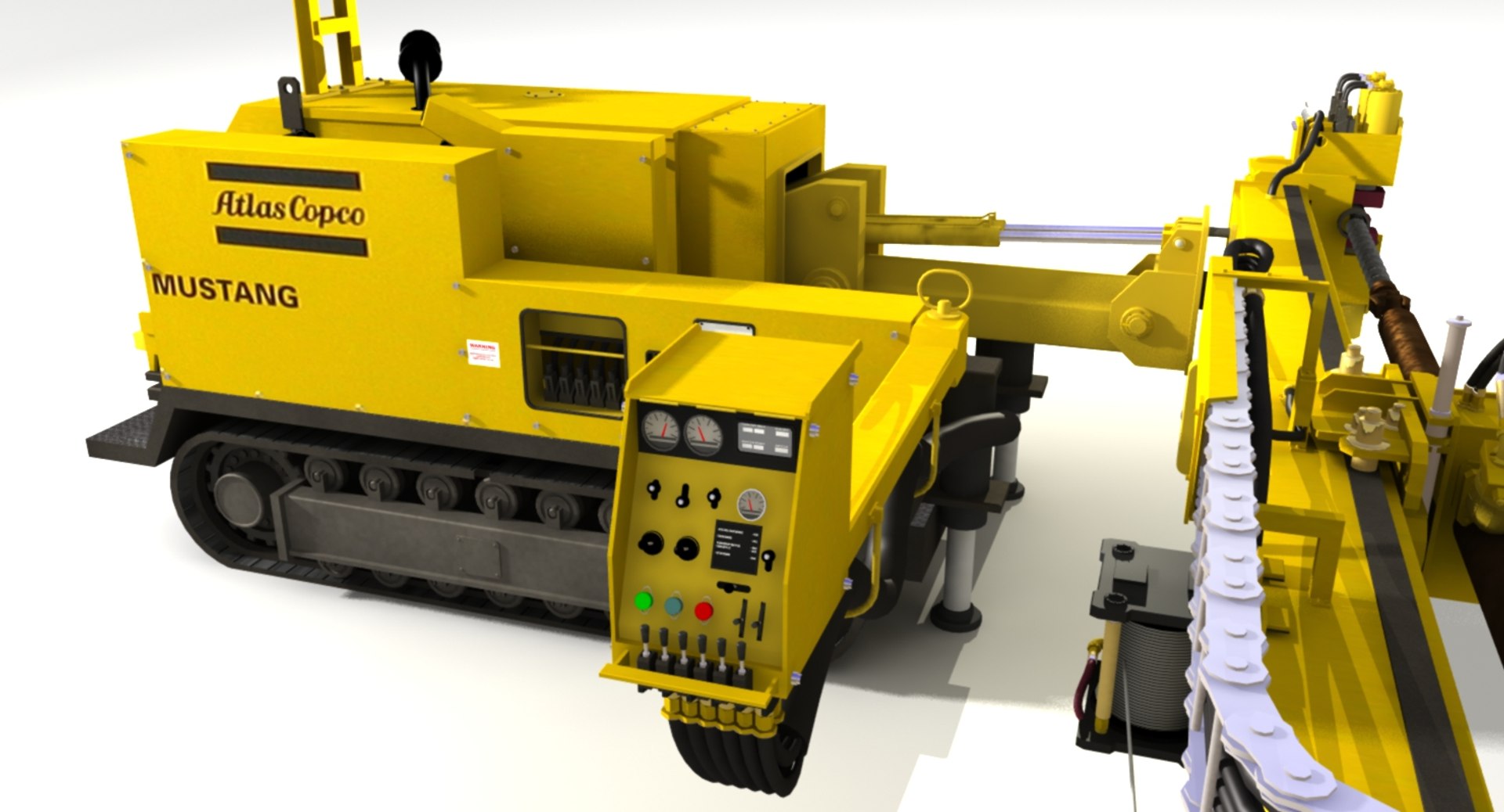 3d model of mining rock drill