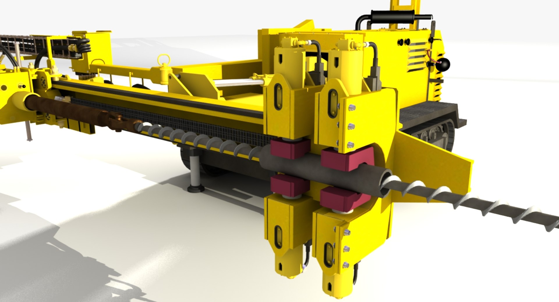 3d model of mining rock drill