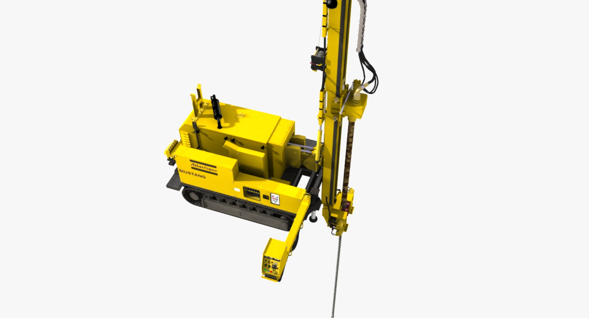 3d model of mining rock drill