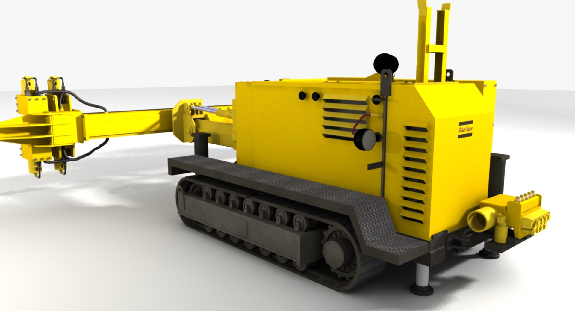 3d model of mining rock drill