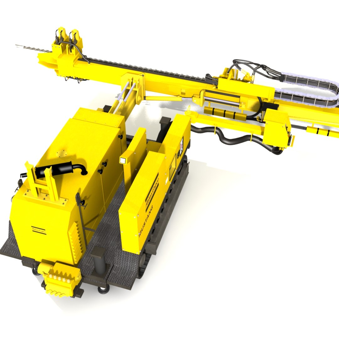 3d model of mining rock drill
