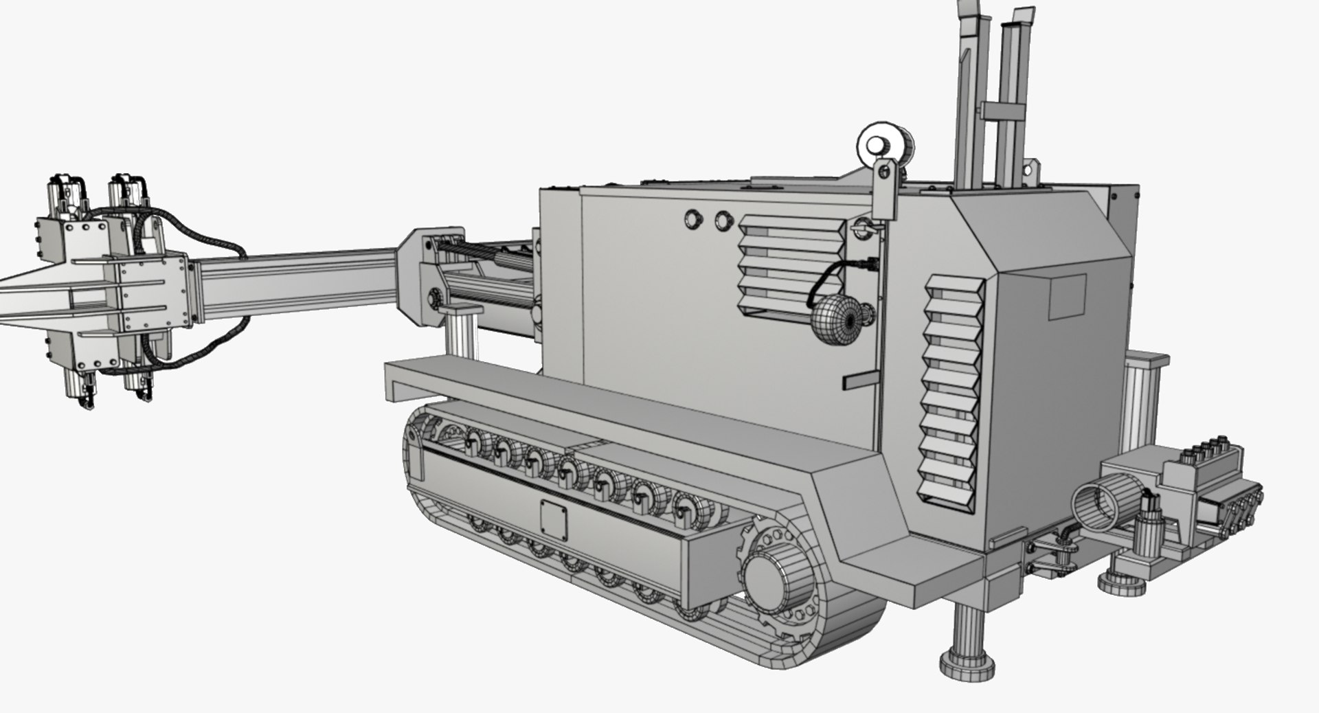 3d model of mining rock drill