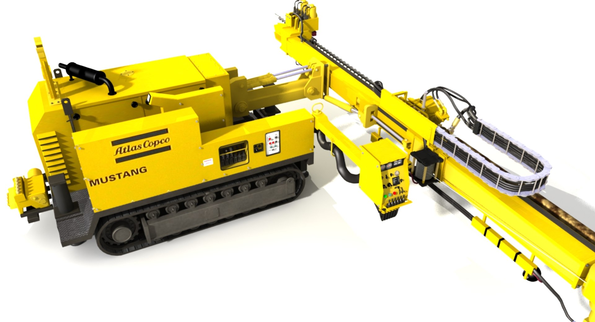 3d model of mining rock drill