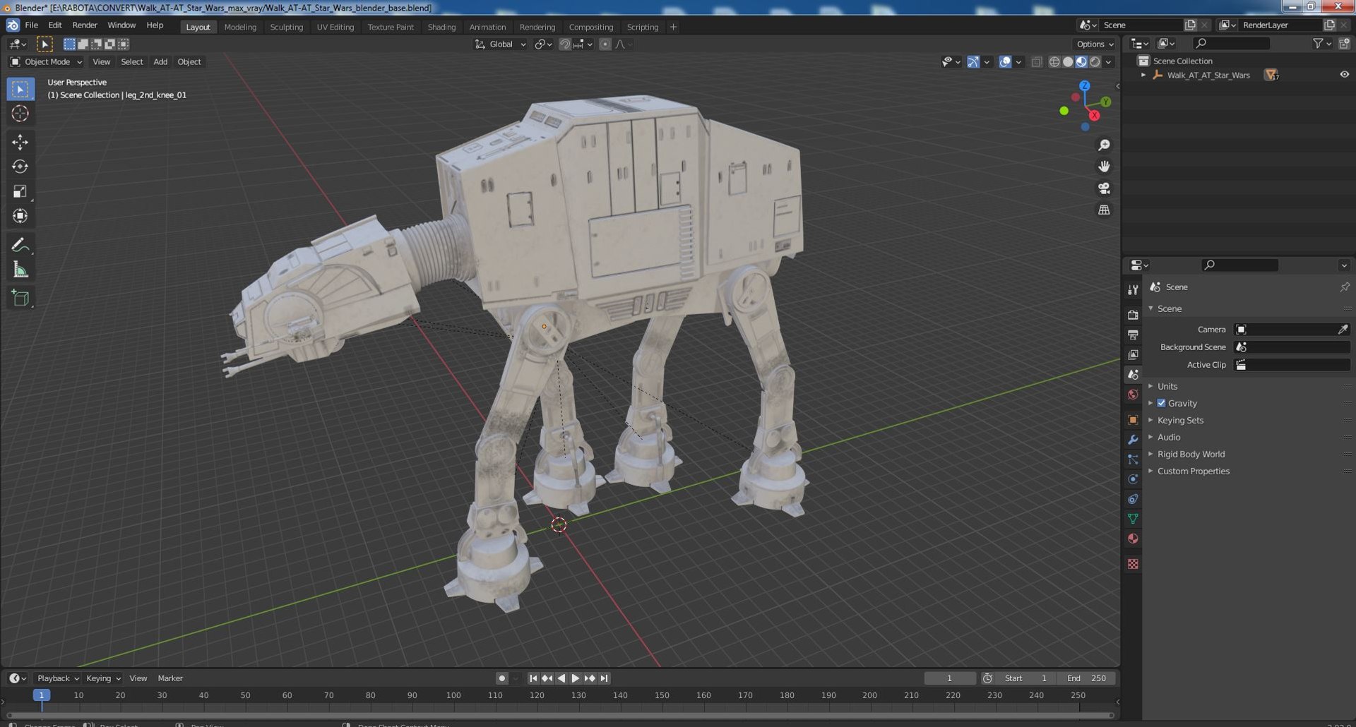 Walk AT-AT Star Wars 3D Model - TurboSquid 2108562