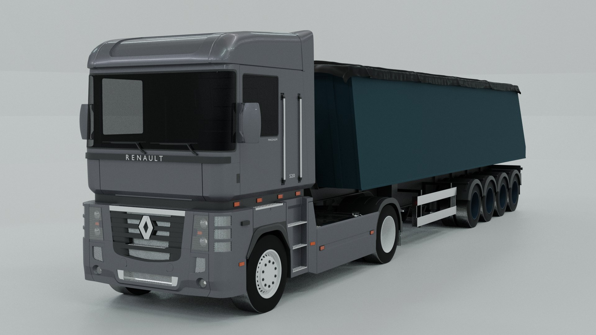 3D Model TRUCK Renault MAGNUM 520 Grain-trailerFOR SUBDIV - TurboSquid ...