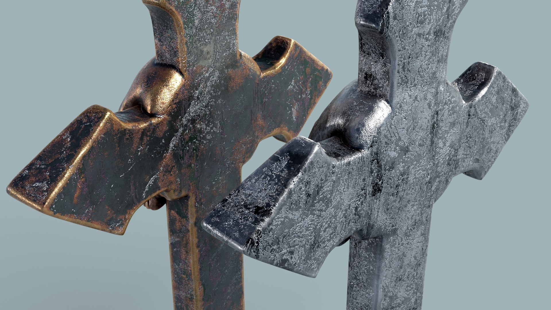 High-Poly Arrow-shaped Copper Cross with Skull 3D model - TurboSquid ...