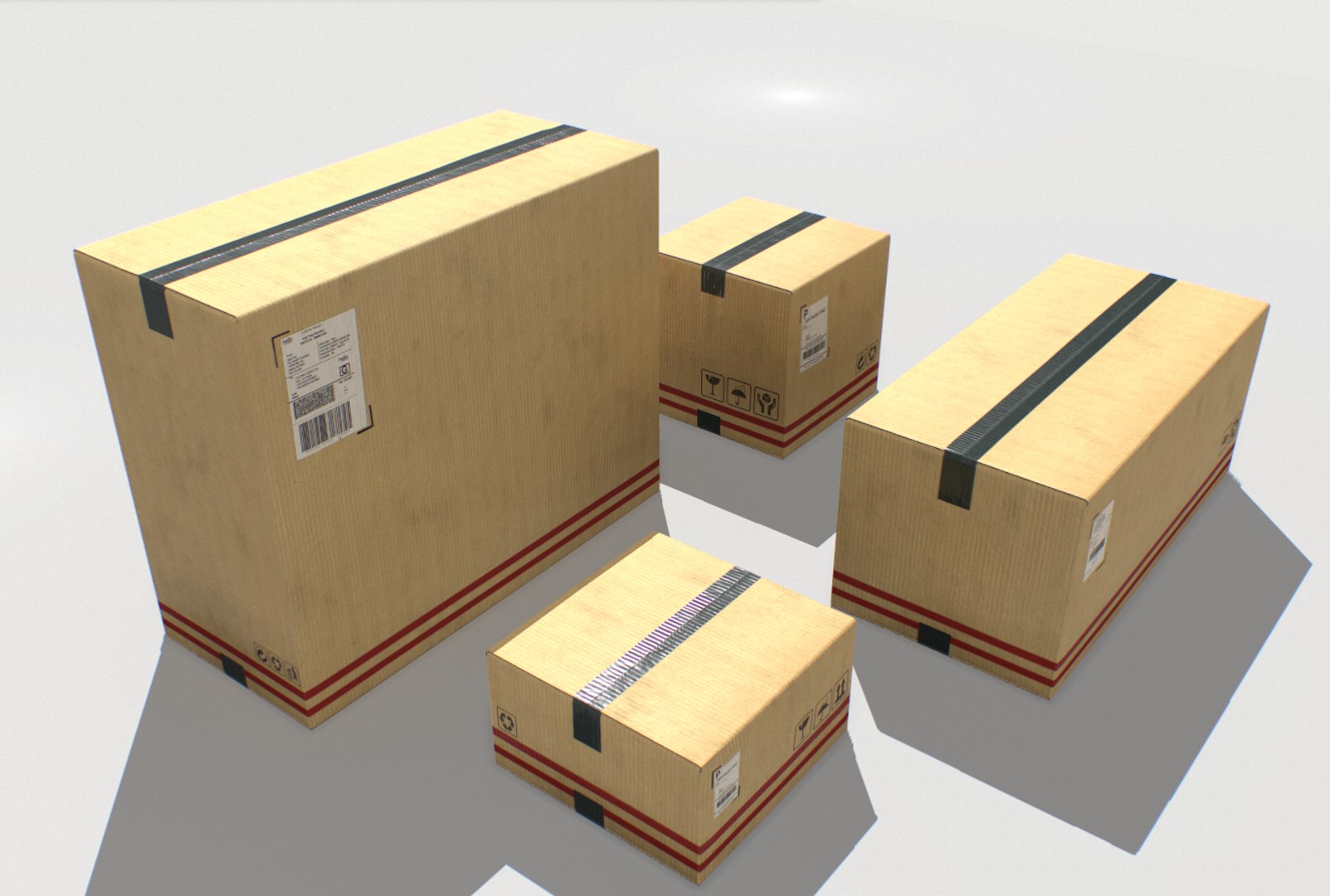 3D Cardboard Boxes 1 - TurboSquid 1579433