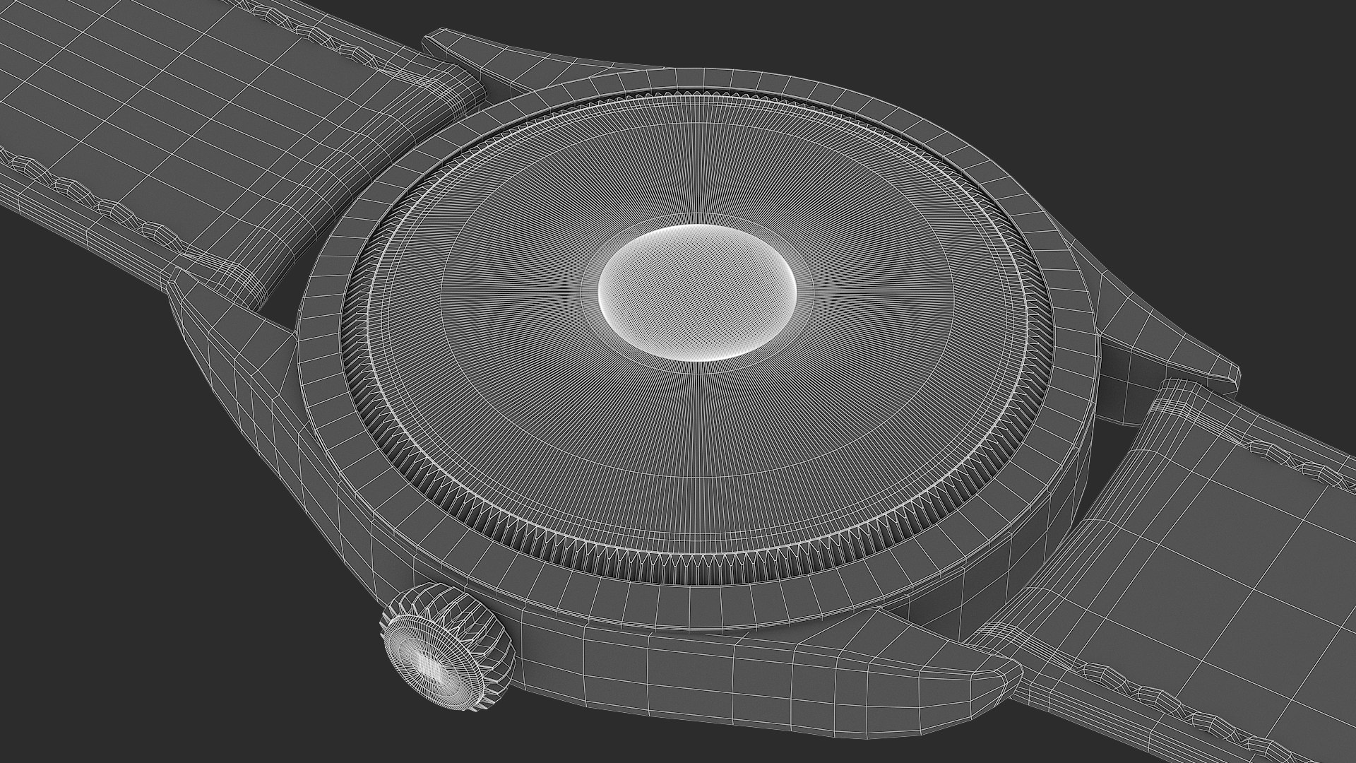 3D Chrono Classic Watch 1 Black Dial Open model - TurboSquid 2145378