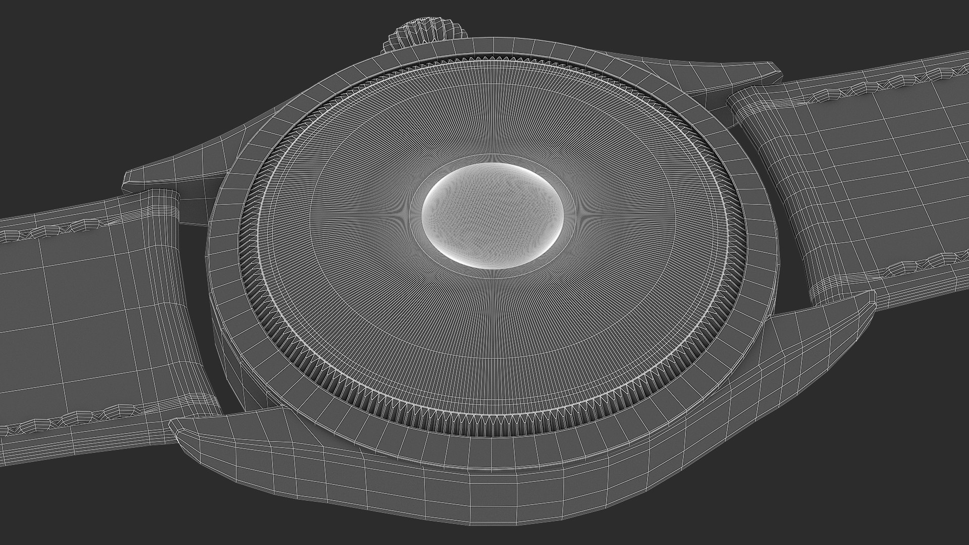 3D Chrono Classic Watch 1 Black Dial Open model - TurboSquid 2145378