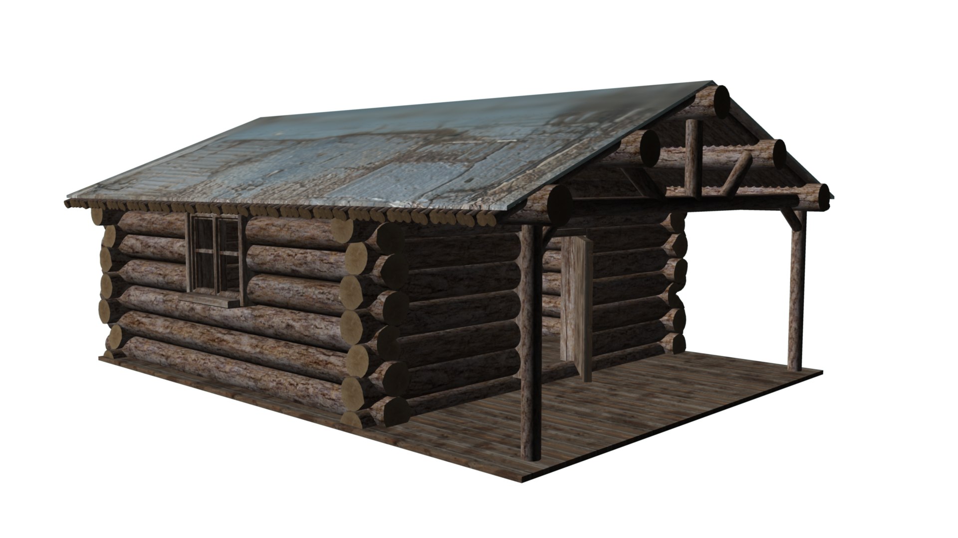 3d Model Of Log Cabin