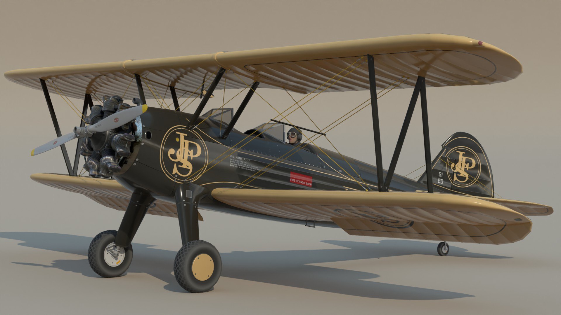 3D Vintage Livery PT17 Stearman SC - TurboSquid 2283376